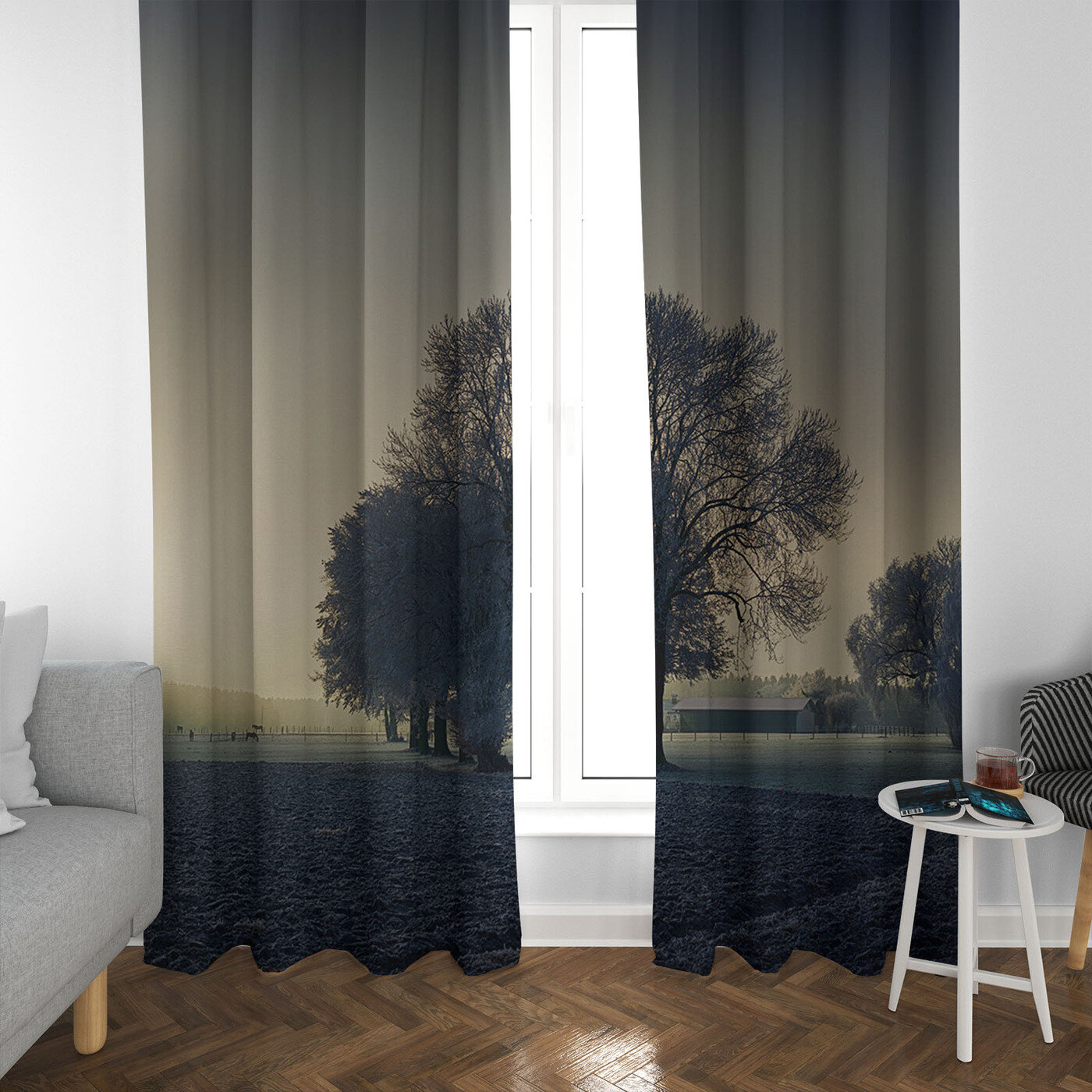 Фотошторы из габардина, 290х260см