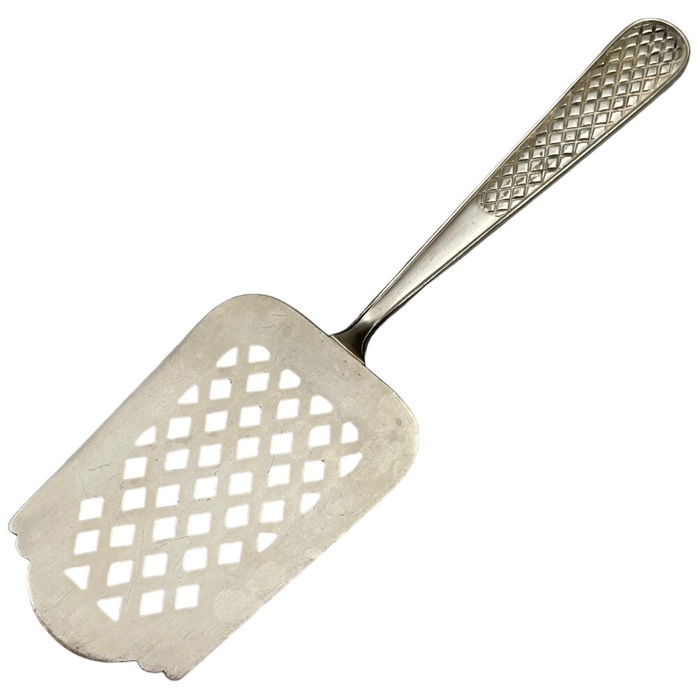 Лопатка для торта "Сетка", металл, 1969 г, ЮМ9МЕТ, г. Мстера, СССР