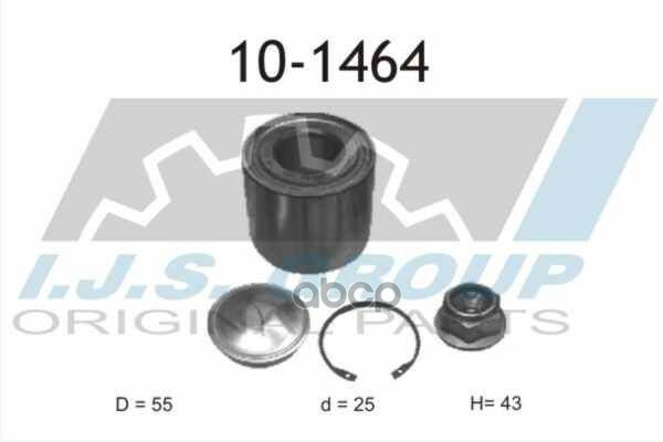 Комплект ступичного подшипника Renault Clio, Modus 1.2,1.4,1.5,1.6 dCi 12.04- IJS арт. 101464