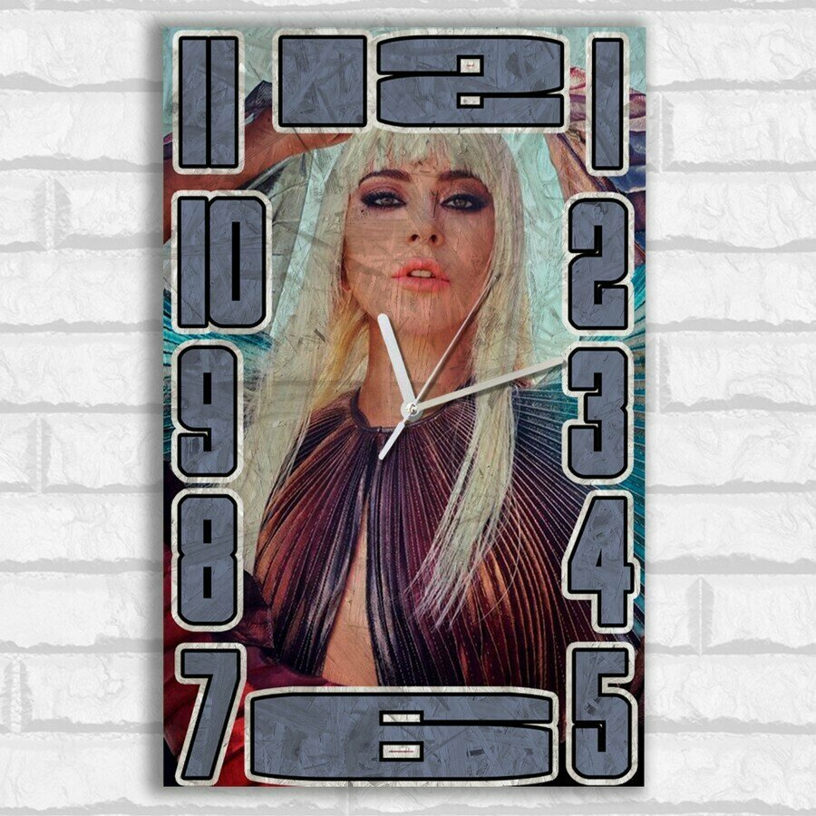 Настенные бесшумные часы ОСП, музыка Lady gaga - 4662