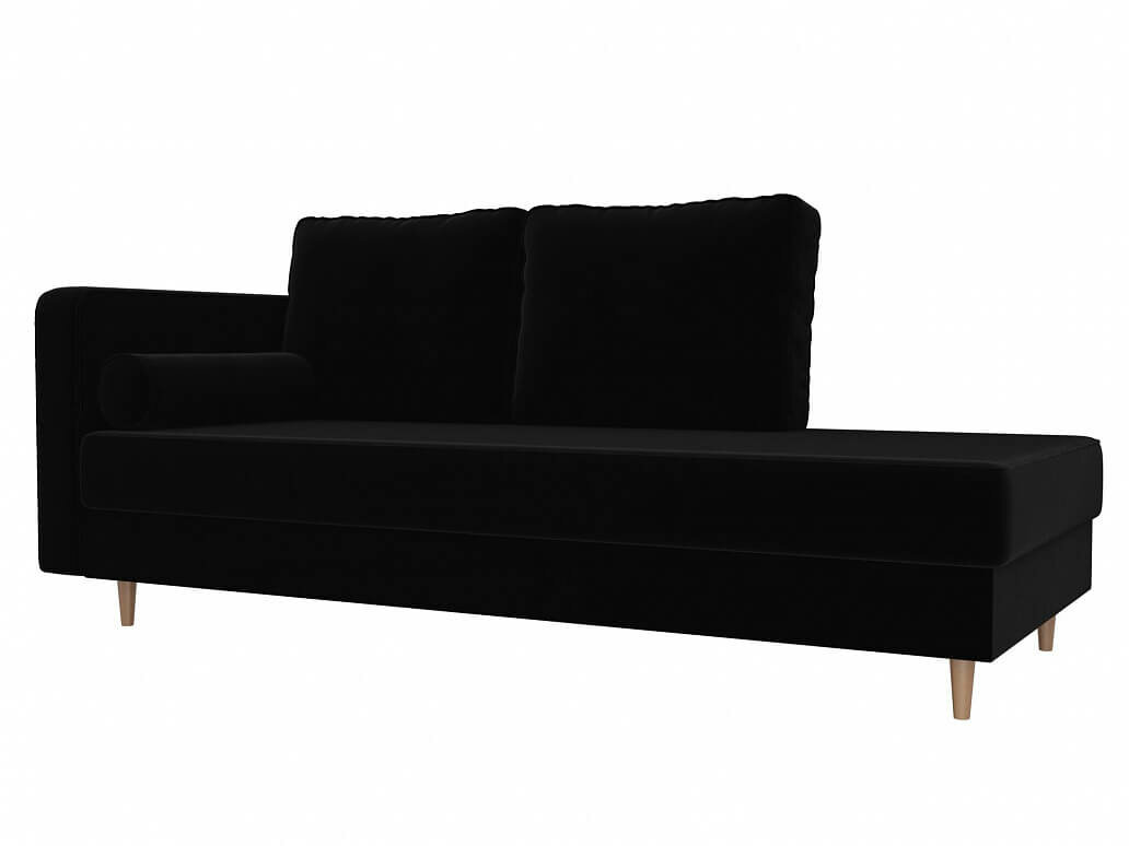 Artum Кушетка Прайм Велюр Черный Левое