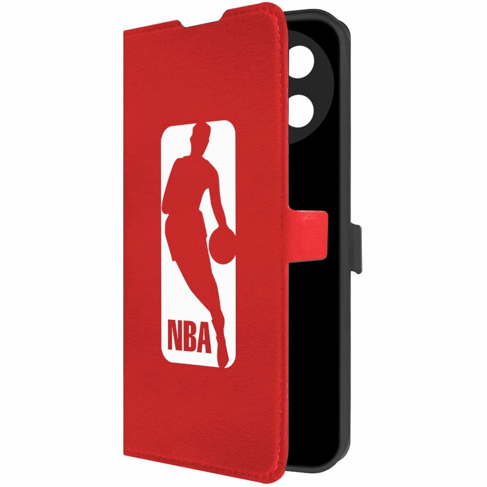 Чехол-книжка Krutoff Eco Book для Realme 11 4G NBA (НБА) (красный)