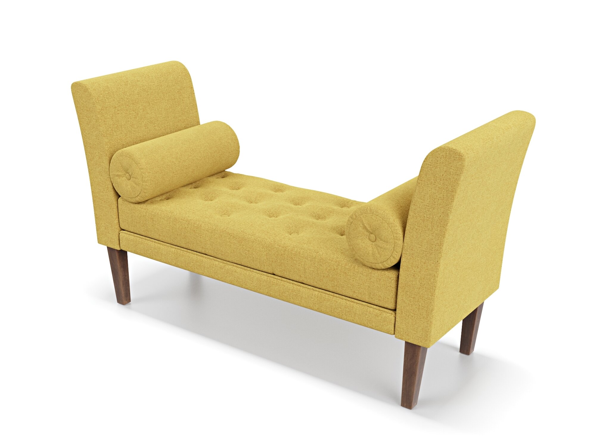 Банкетка Arsko Сплит 3 Yellow, желтый, рогожка, прикроватная, дизайнерская, в спальню, для туалетного столика, лофт