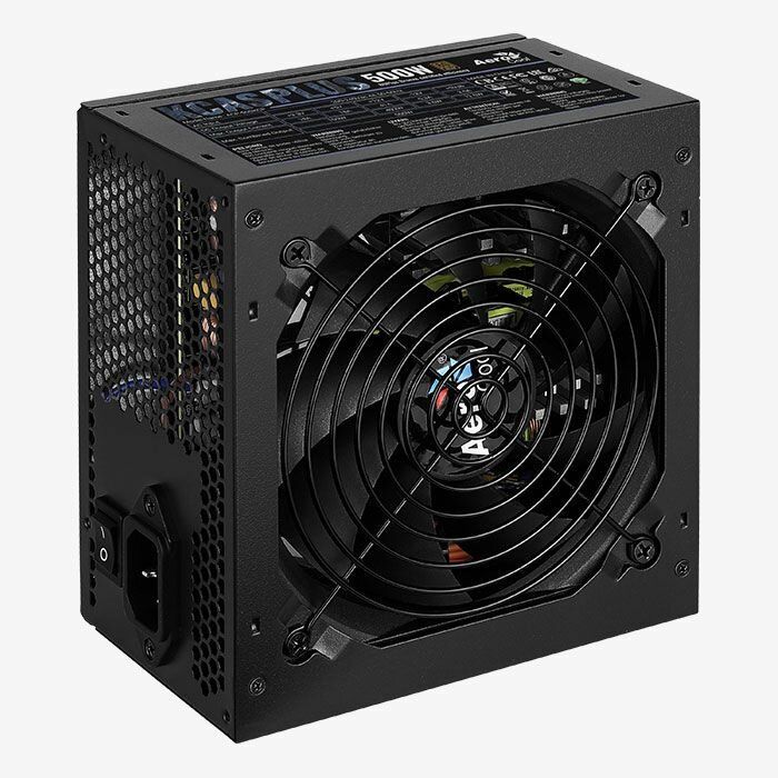 Блок питания Aerocool KCAS PLUS 500, 500Вт, 120мм, черный kcas-500 plus