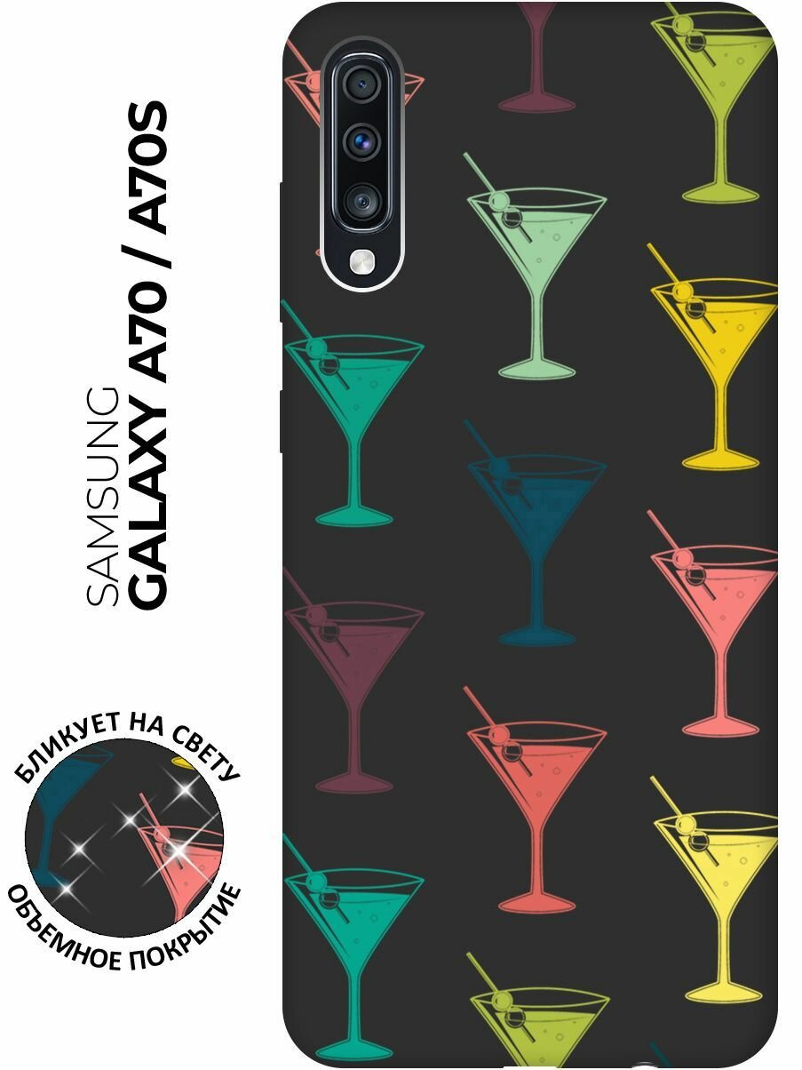 Матовый чехол Vermouth для Samsung Galaxy A70 / A70s / Самсунг А70 / А70с с 3D эффектом черный