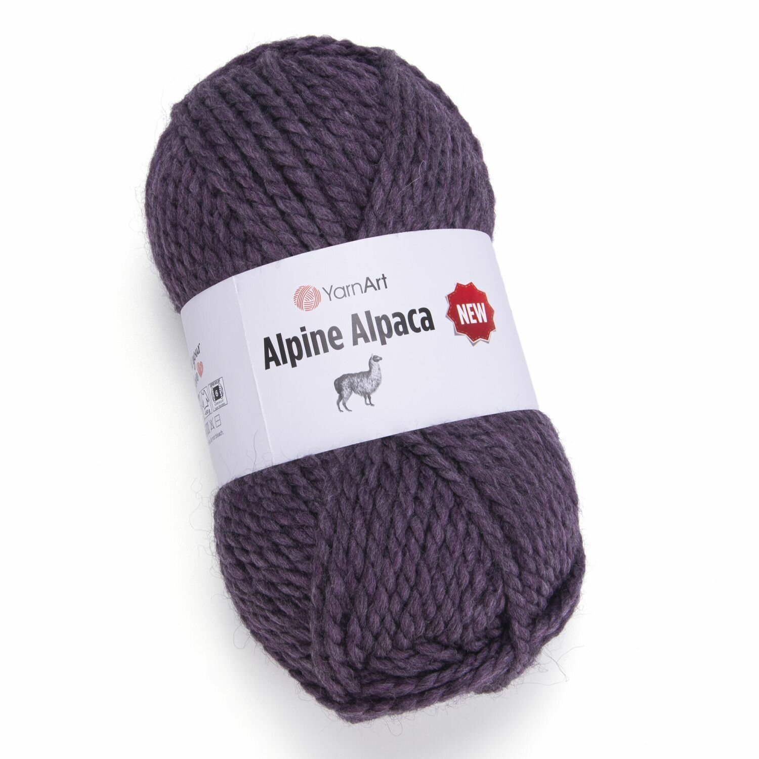 Пряжа Alpine Alpaca New YarnArt, фиолетовый - 1451, 20% альпака, 20% шерсть, 60% акрил, 3 мотка, 150 г, 120 м.