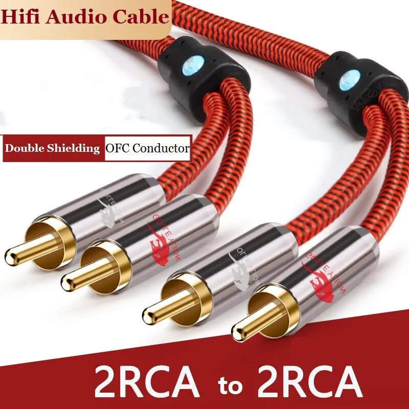 Аудиокабель GOLLE YLION 2RCA - 2RCA 2RCA-2RCA (Red), 10 м