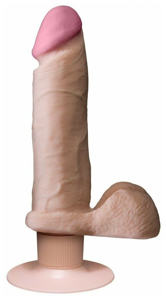 Фаллоимитатор с вибрацией Doc Johnson The Realistic® Cock Vibrating 8”, телесный