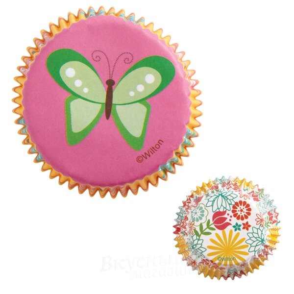 Капсула 5 см. Бабочки в саду Wilton 415-0170, 75 шт. (Набор из 3 шт.)