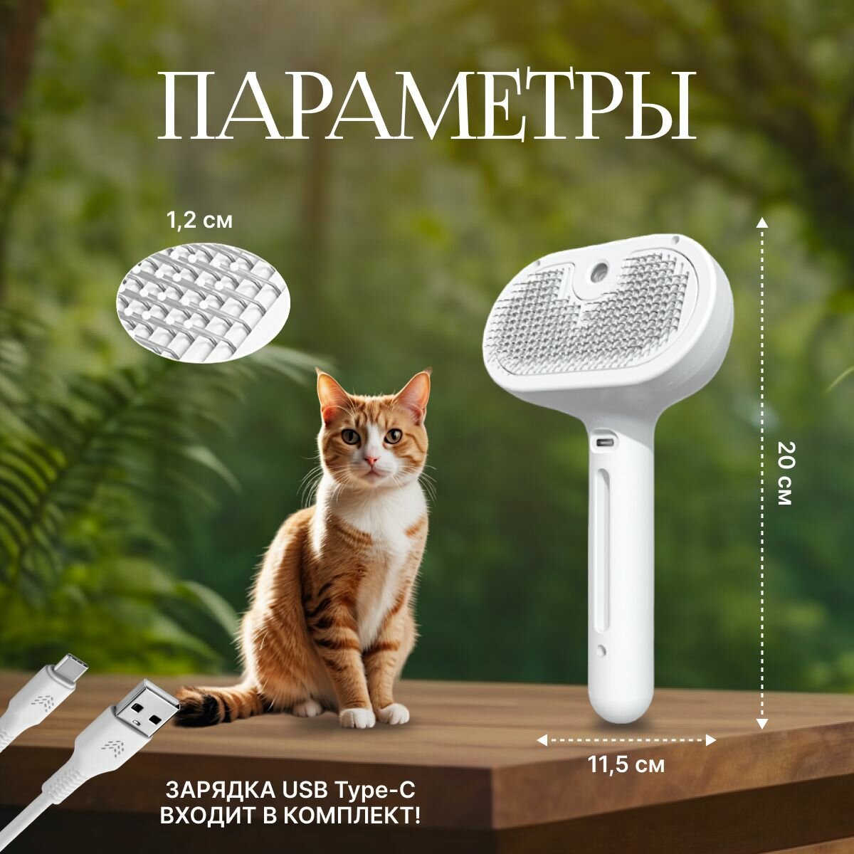 Паровая щетка для кошек и собак, расческа для животных с паром, дешеддер, пуходерка