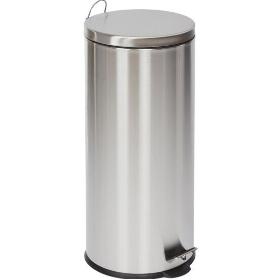 Ведро мусорное Luscan с педалью и доводчиком 30 л, матовое, нерж сталь