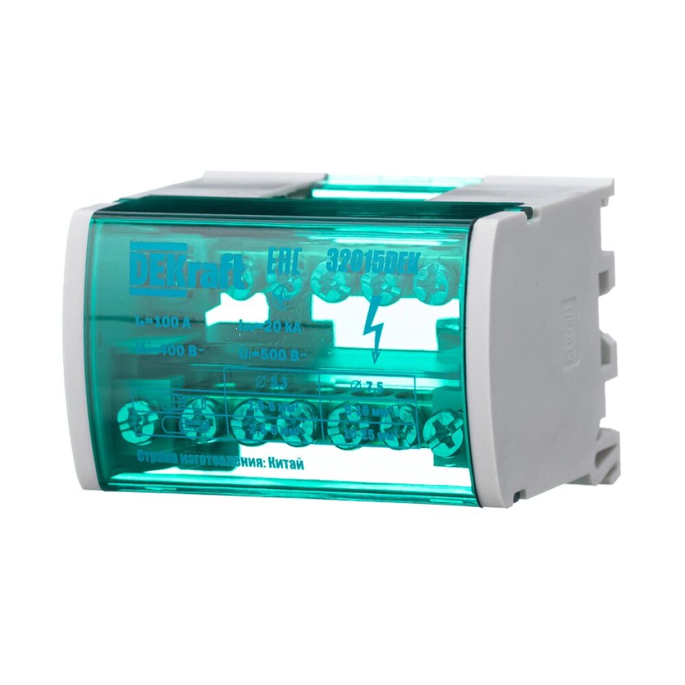 Шина нулевая на изоляторе DEKraft 2х7 групп на DIN-рейку