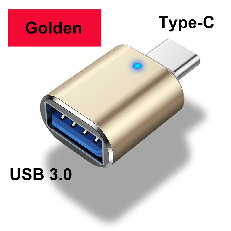 Адаптер USB 3.0 Type-C, золотой