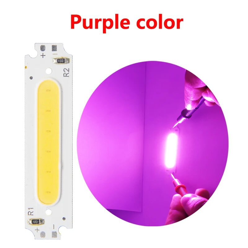 FTZOTOF 60*15 мм COB светодиодная лампа 2Вт Фиолетовый, Purple