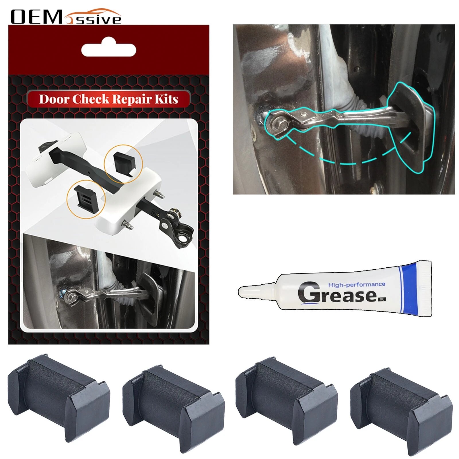Автомобильная дверная проверка в сборе для Kia Rio Sportage Carens Cerato Magentis, ремешок, пробка, Ремонтный комплект, ручной ограничитель, проверка, зажим, шарнирное Демпфирование