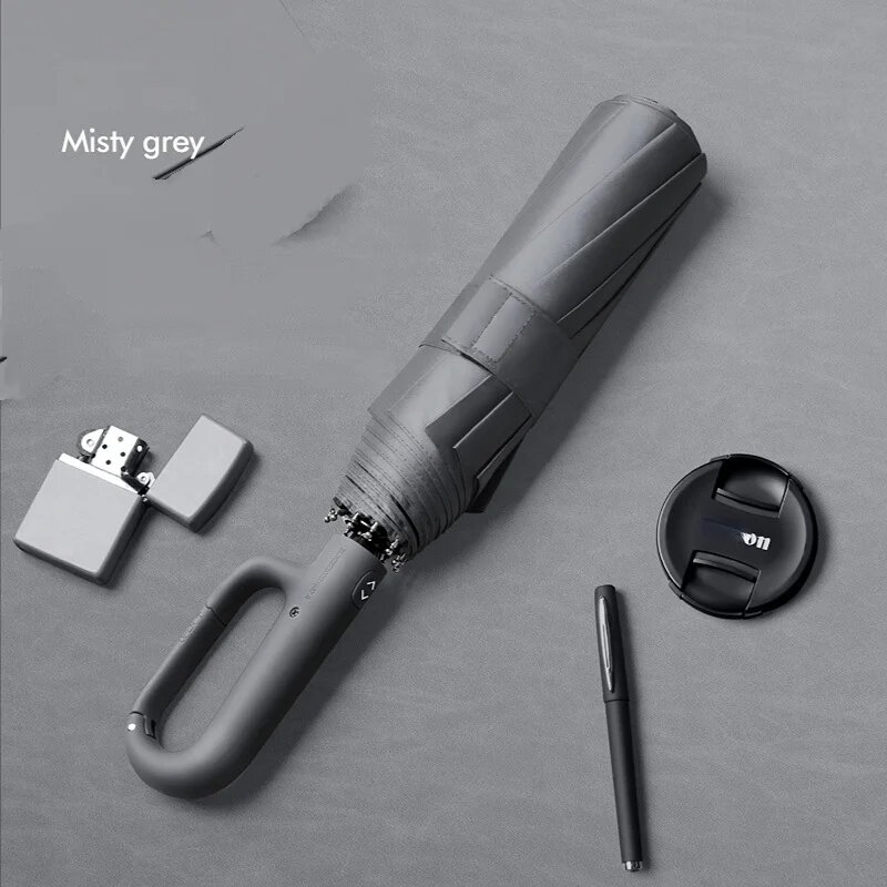 Зонт Xiaomi Youpin с защитой от ветра, автоматический складной солнечный зонт двойного назначения с пряжкой-кольцом, Grey