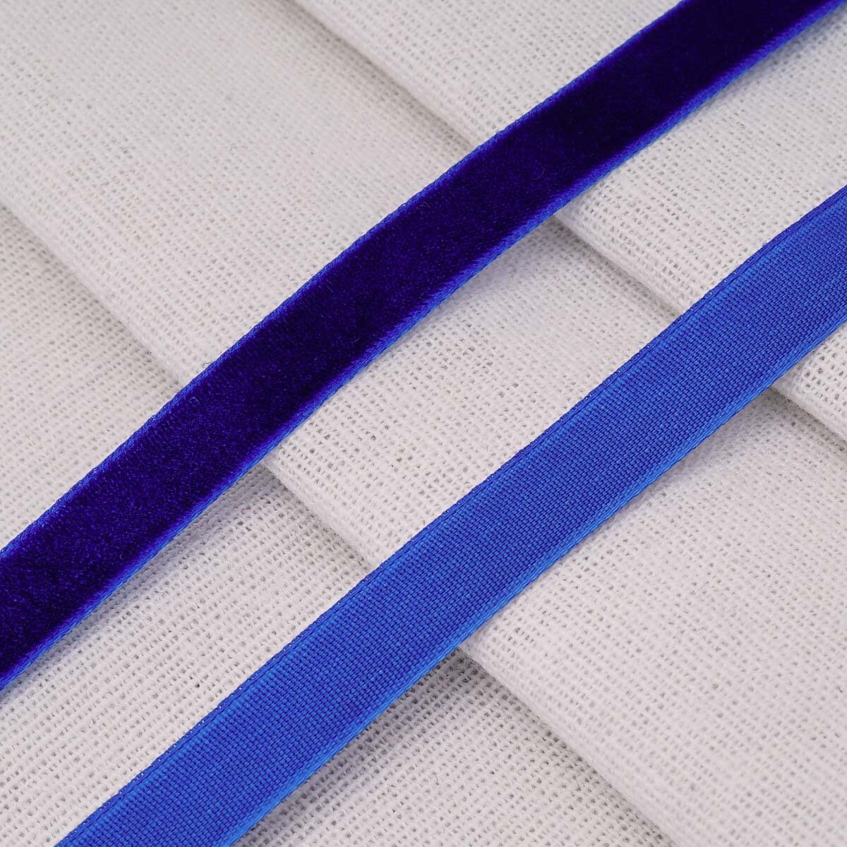 Лента бархатная для рукоделия, 0,9 см*32,9 м (175 синий), Айрис