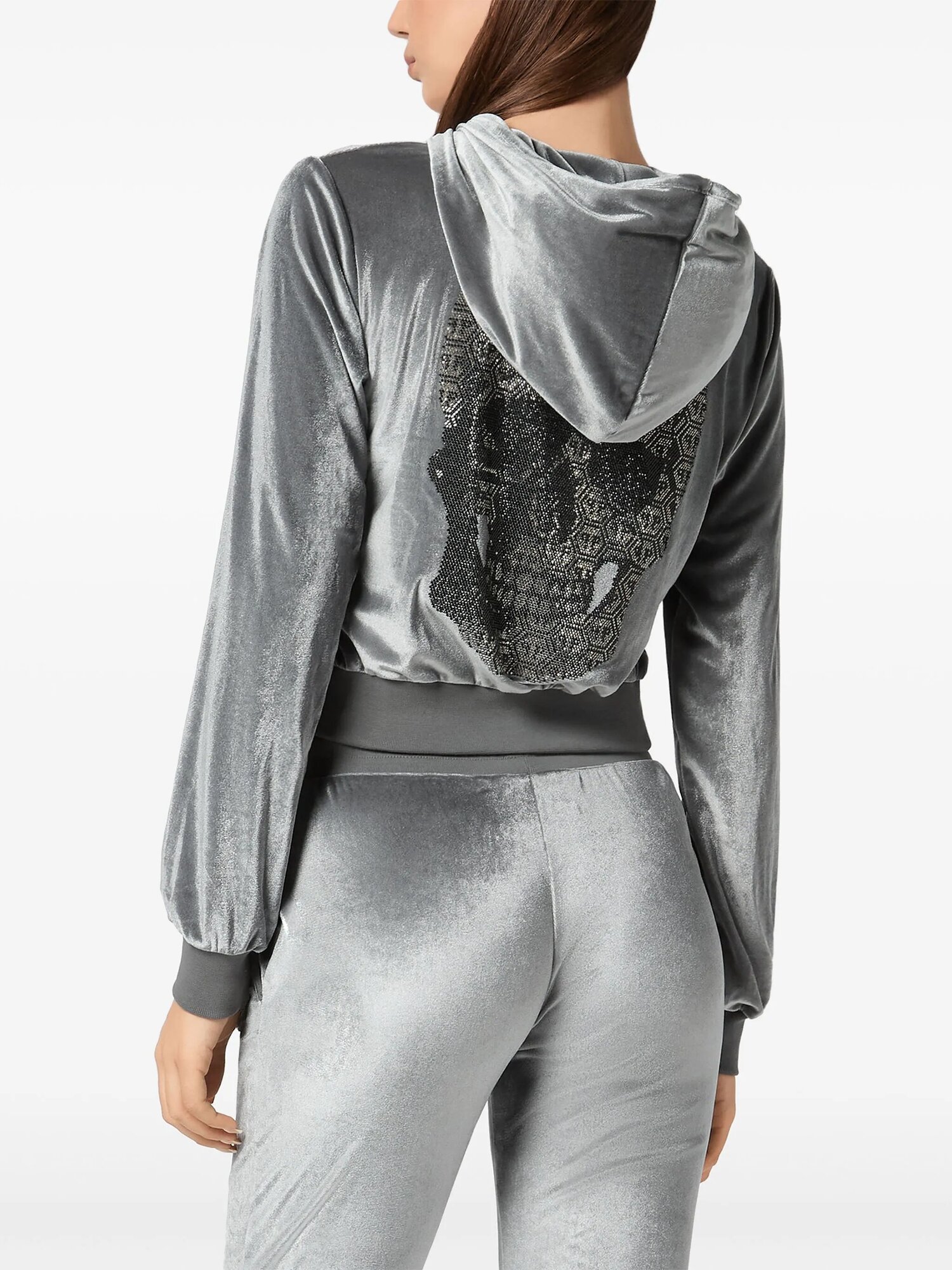 Худи PHILIPP PLEIN Strass Skull, размер XL, , grey — фото 1