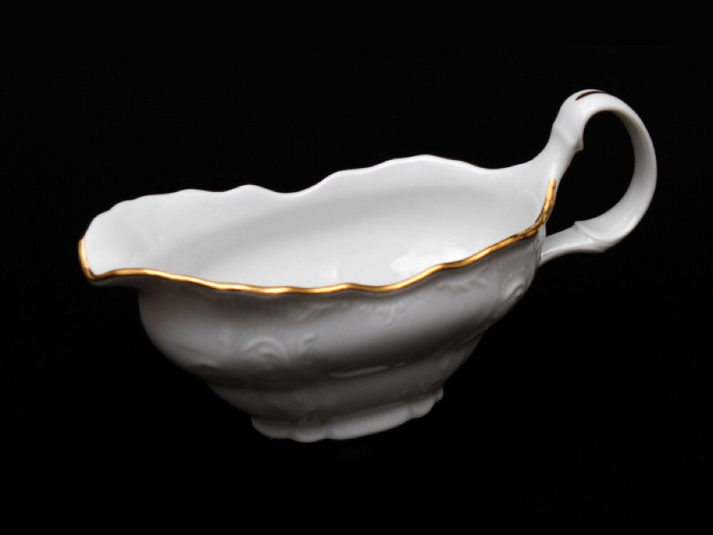 Соусник 50 мл, 10 см. "Bernadotte" белый узор 1 шт. Чехия