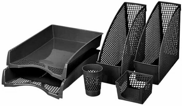 Attache Набор лотков, настольный, пластиковый, черный