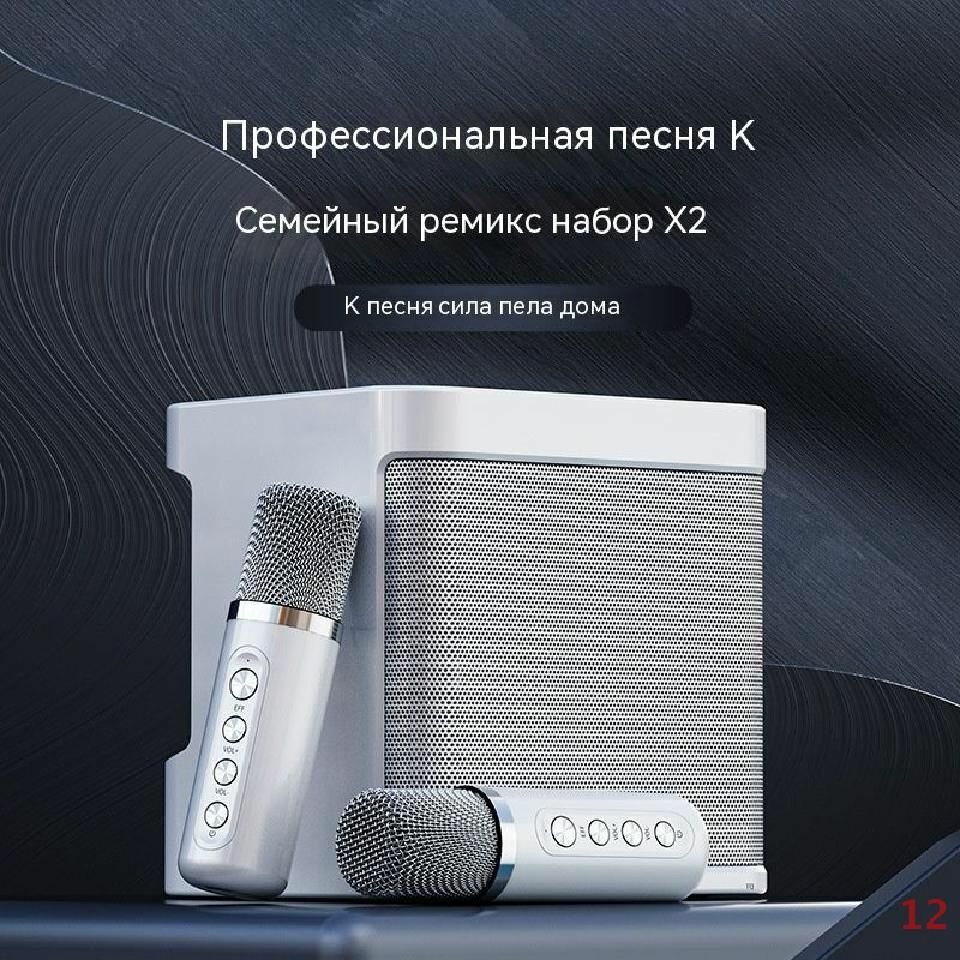 YS203 karaoke audio, караоке-аудио, беспроводной Bluetooth, два микрофона, микрофон-динамик - все в одном устройстве