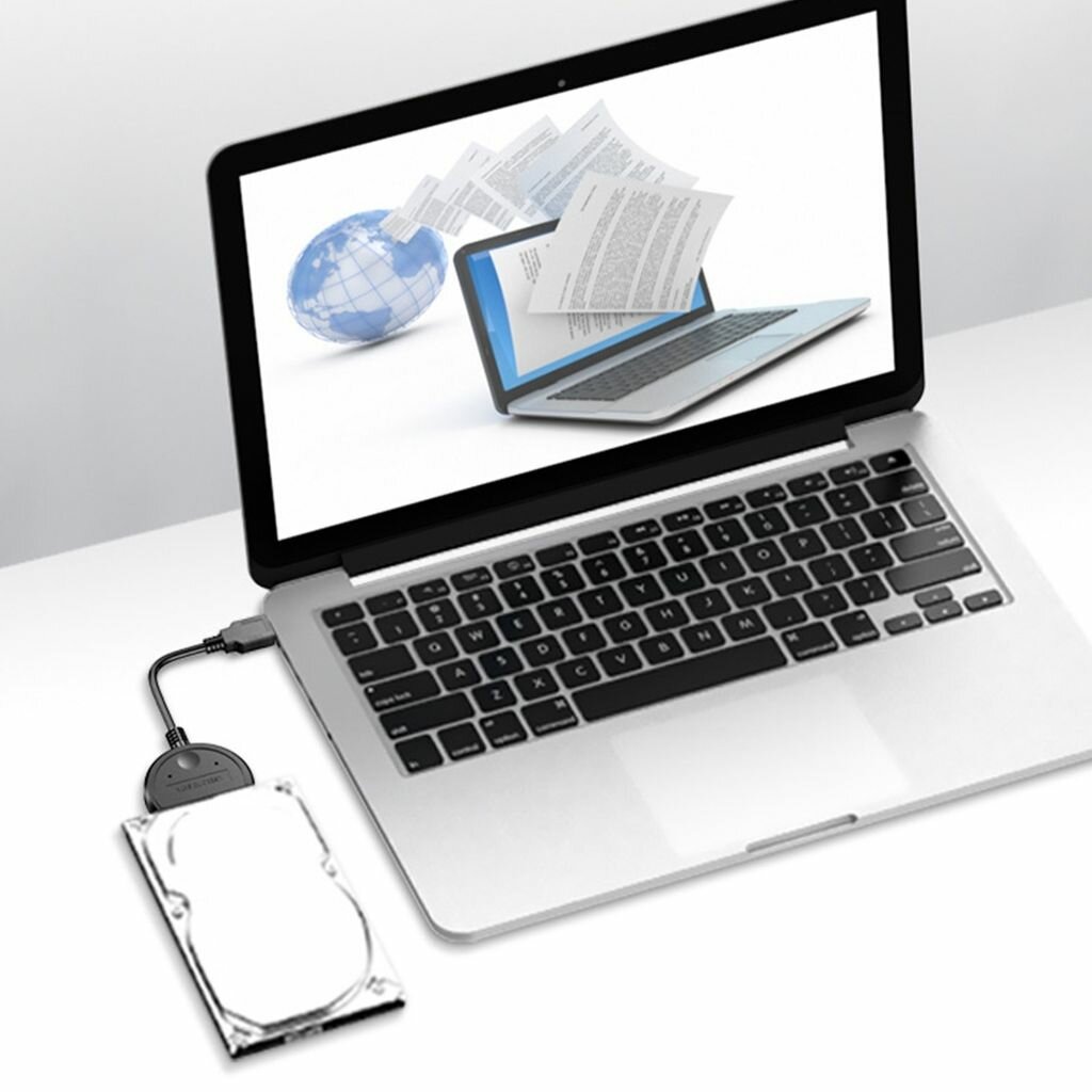 Кабель для передачи данных, SATA на USB3.0 переходник для подключения 2.5 дюймового SSD диска - с USB зарядкой