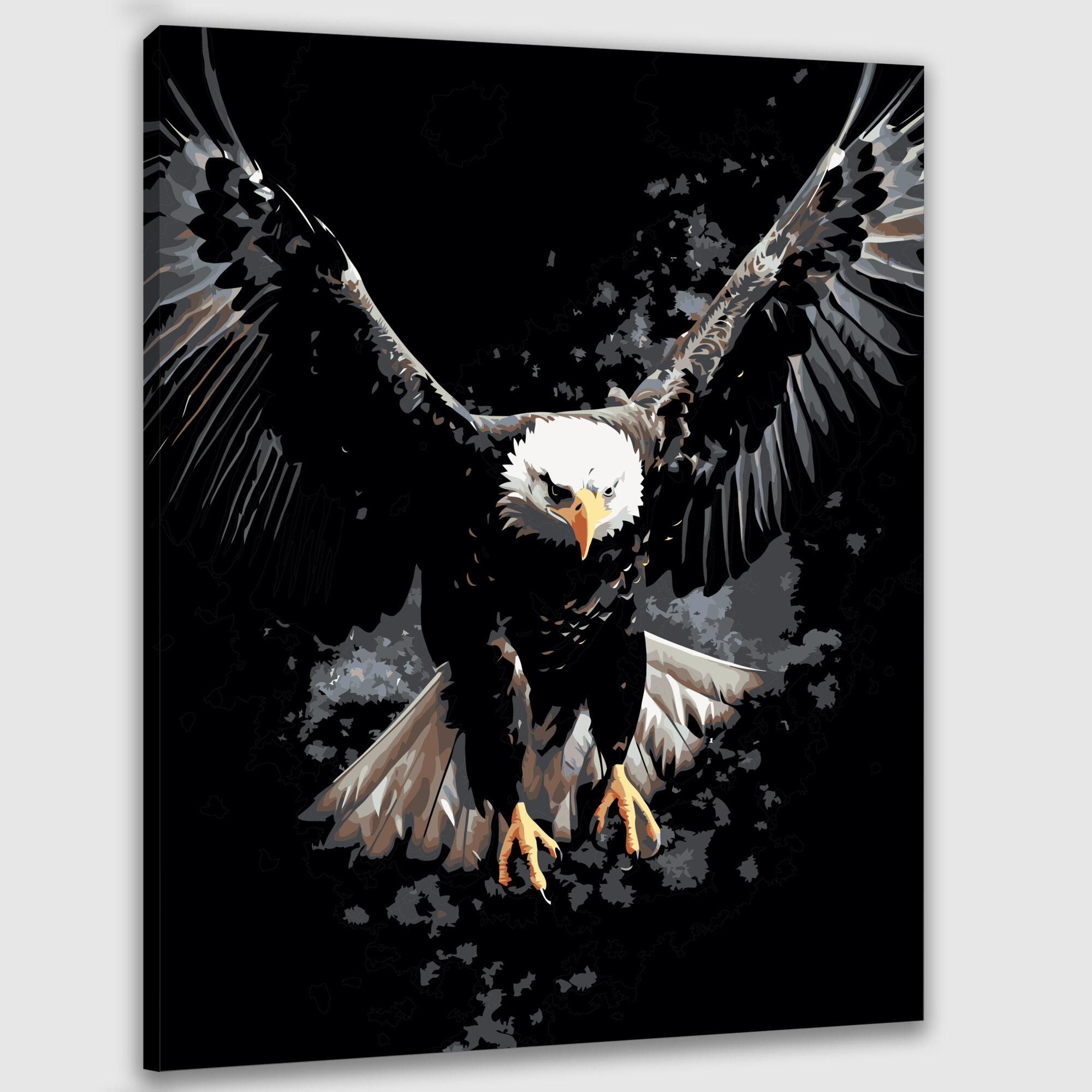 Картина по номерам 40x50 см, орел, небо, полет, прыжок, скольжение, крылья, перья, сила, красота, величество