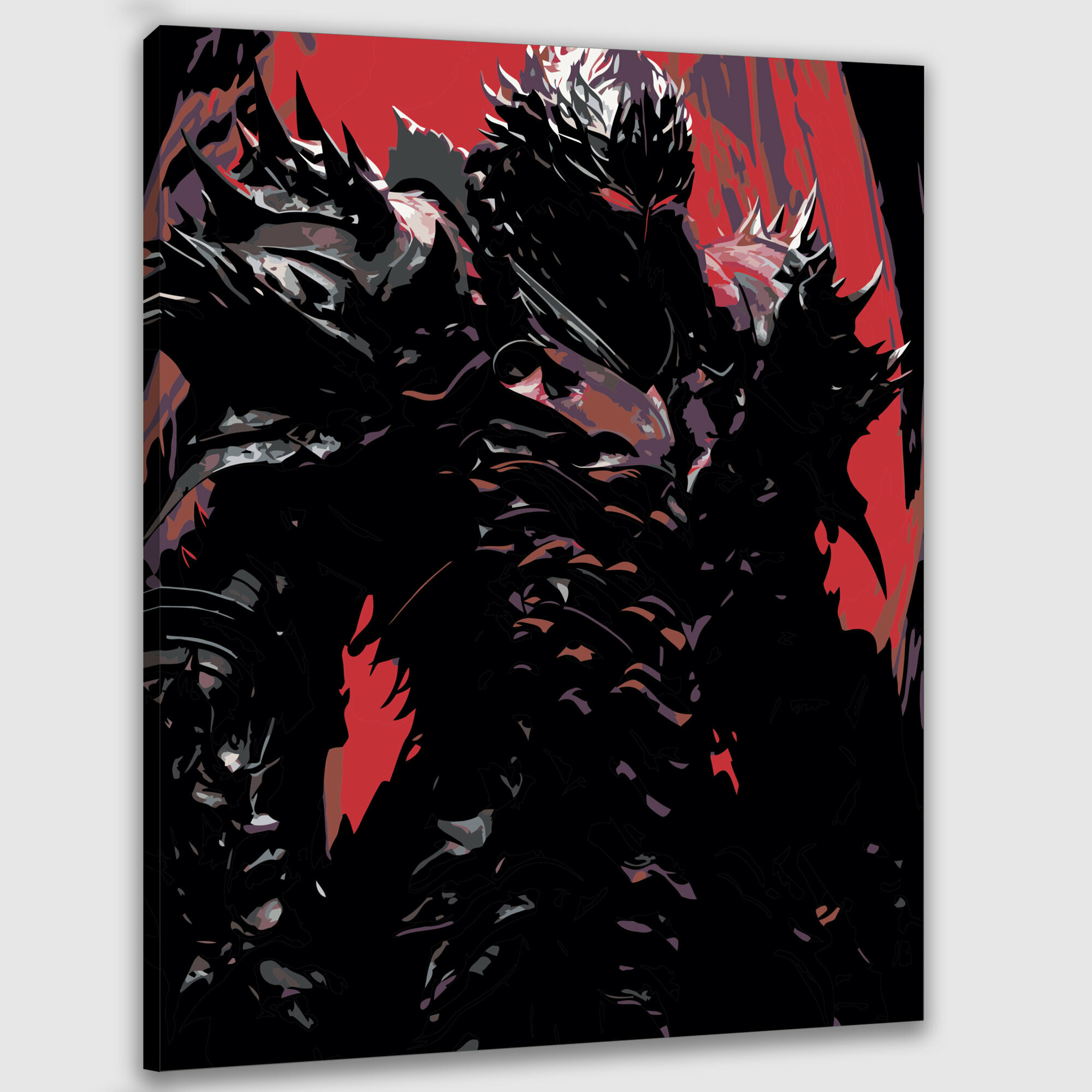 Картина по номерам 40x50 см, цифровое искусство, фильм "Берсерк: Крик безу, культовая броня берсеркер