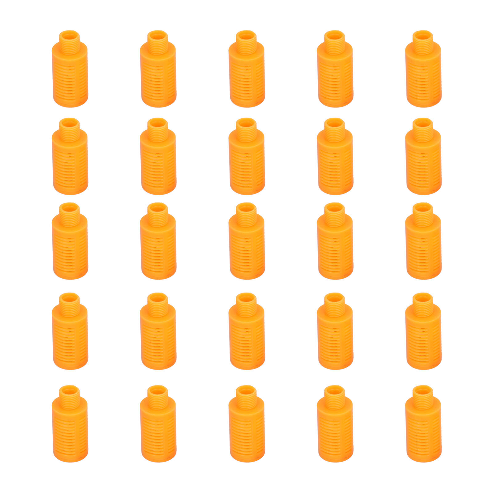 Пластиковый пневматический глушитель, регулировка потока воздуха, выхлопной глушитель, компрессорный фитинг, оранжевый, 25 шт, PSL‑04