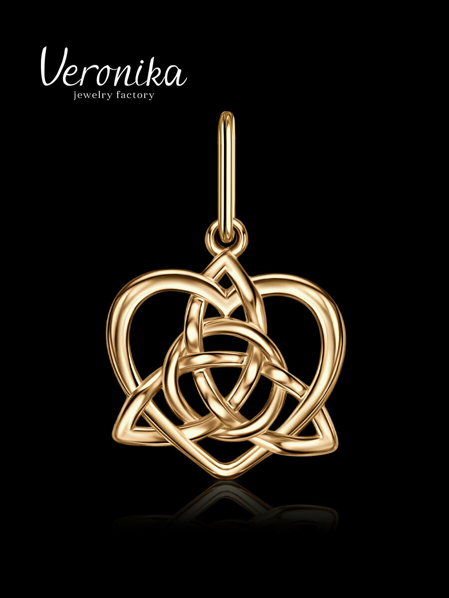 Подвеска, серебро, 925 проба, золочение