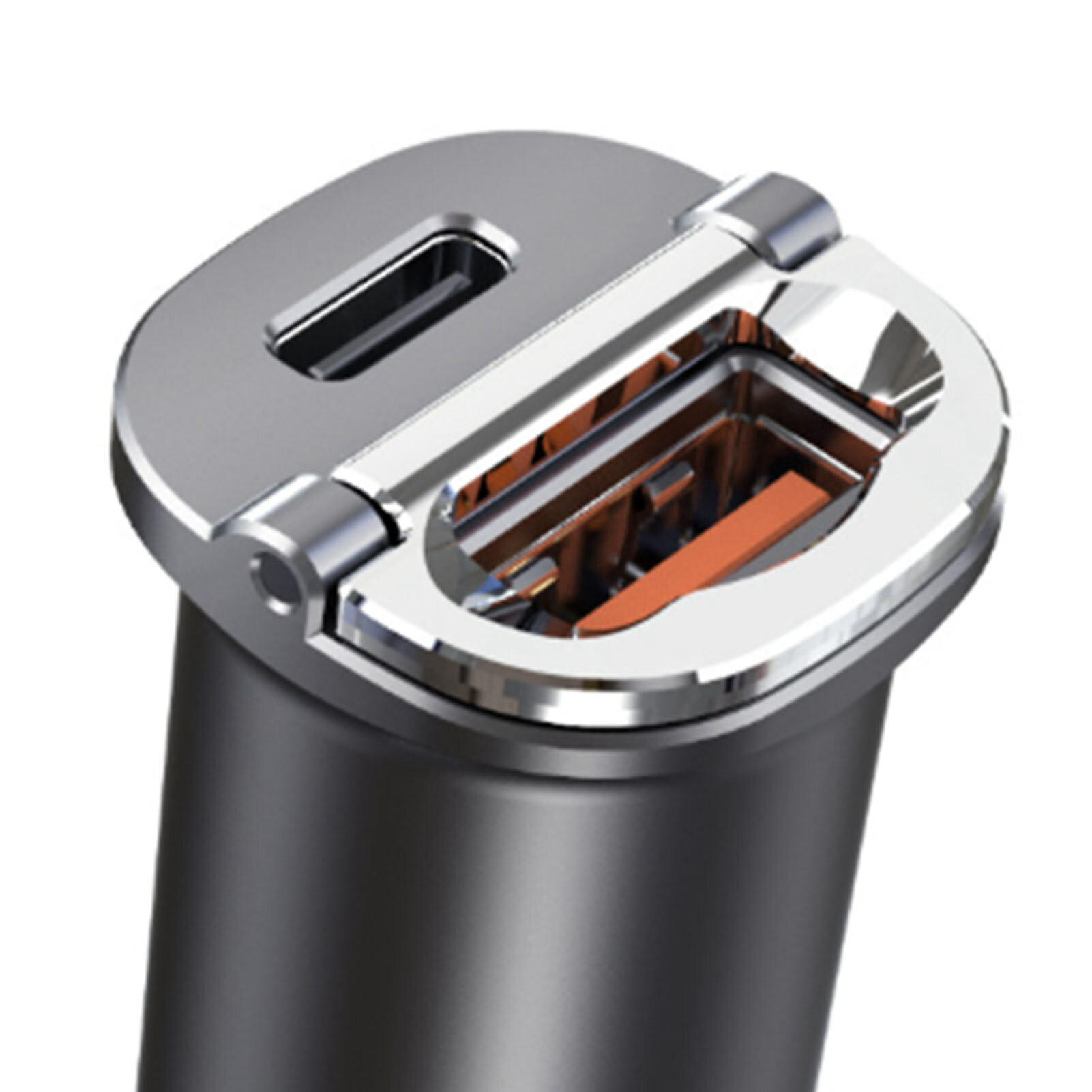 Мини-автомобильное зарядное устройство для скрытой установки PD20W QC18W, двухпортовый USB-адаптер для быстрой зарядки автомобиля, черный