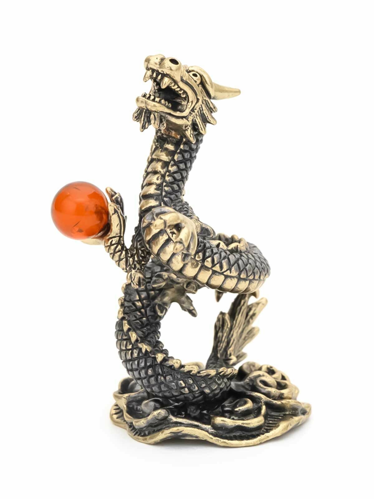 Сувенирная фигурка - Дракон Мушу, Балтийский Янтарь, 5,0 см