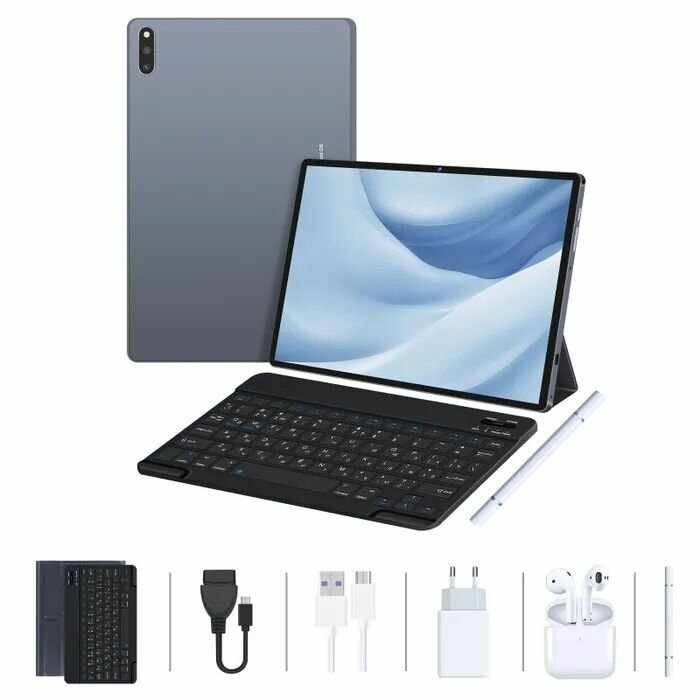 Планшетный компьютер с клавиатурой и стилусом, 10,1 дюйма, поддерживает голосовые вызовы высокой четкости 4G, подходит для кино и телевидения, учебы и офиса