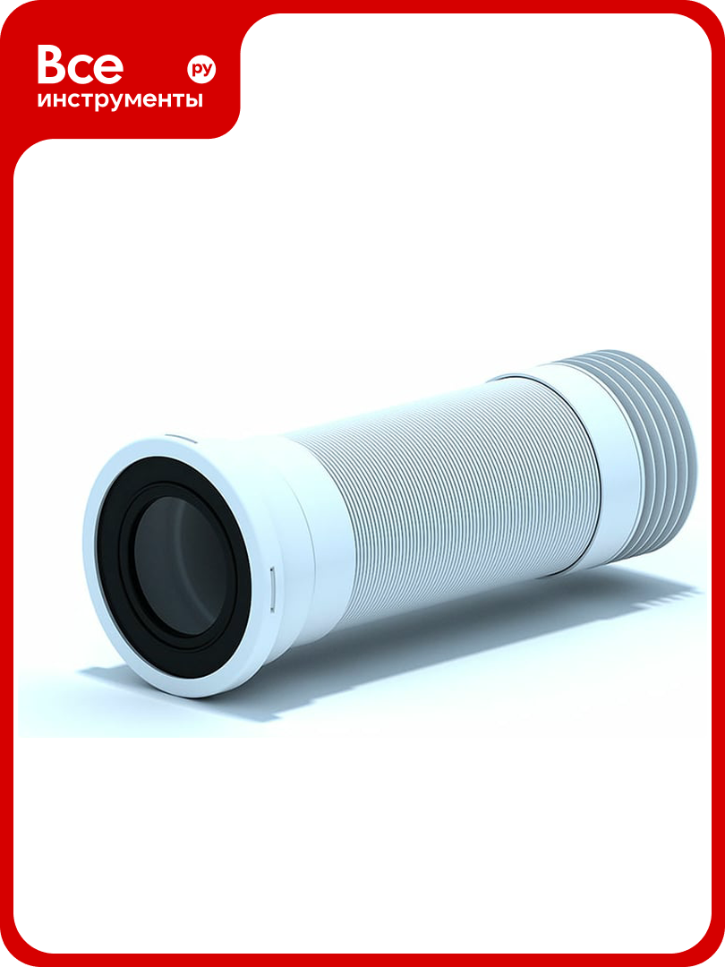 Гибкий удлинитель для унитаза АНИ Пласт длинный выпуск 110 мм (395-1115мм) K738R, чугунных труб