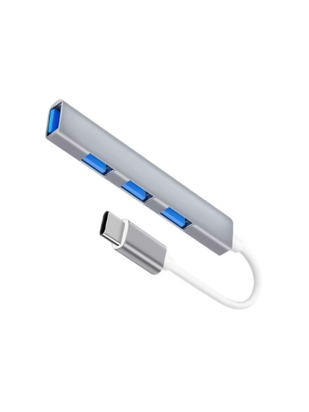 Aluminum USB C/USB Splitter 4 Port USB Splitter Multiport Extended 3xUSB2.0+1xUSB3.0 Adapter for PC Keyboards Laptop Mouse