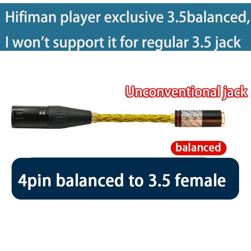 Переходник XLR на 2.5мм/3.5мм/4.4мм Meat eaters, 4pin to 3.5balanced, 2 м