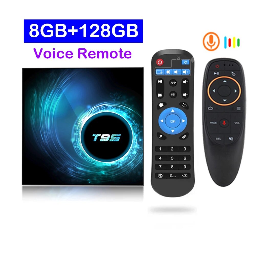 BLKJ T95 Смарт ТВ-приставка Android 16 8 ГБ/128 ГБ EU Plug, 8G 128G Voice Remote