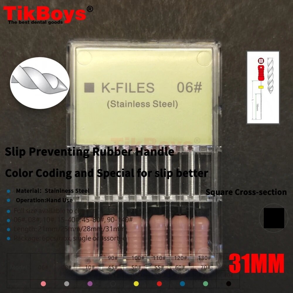 K-файлы стоматологические TikBoys 06# из нержавеющей стали 31 мм