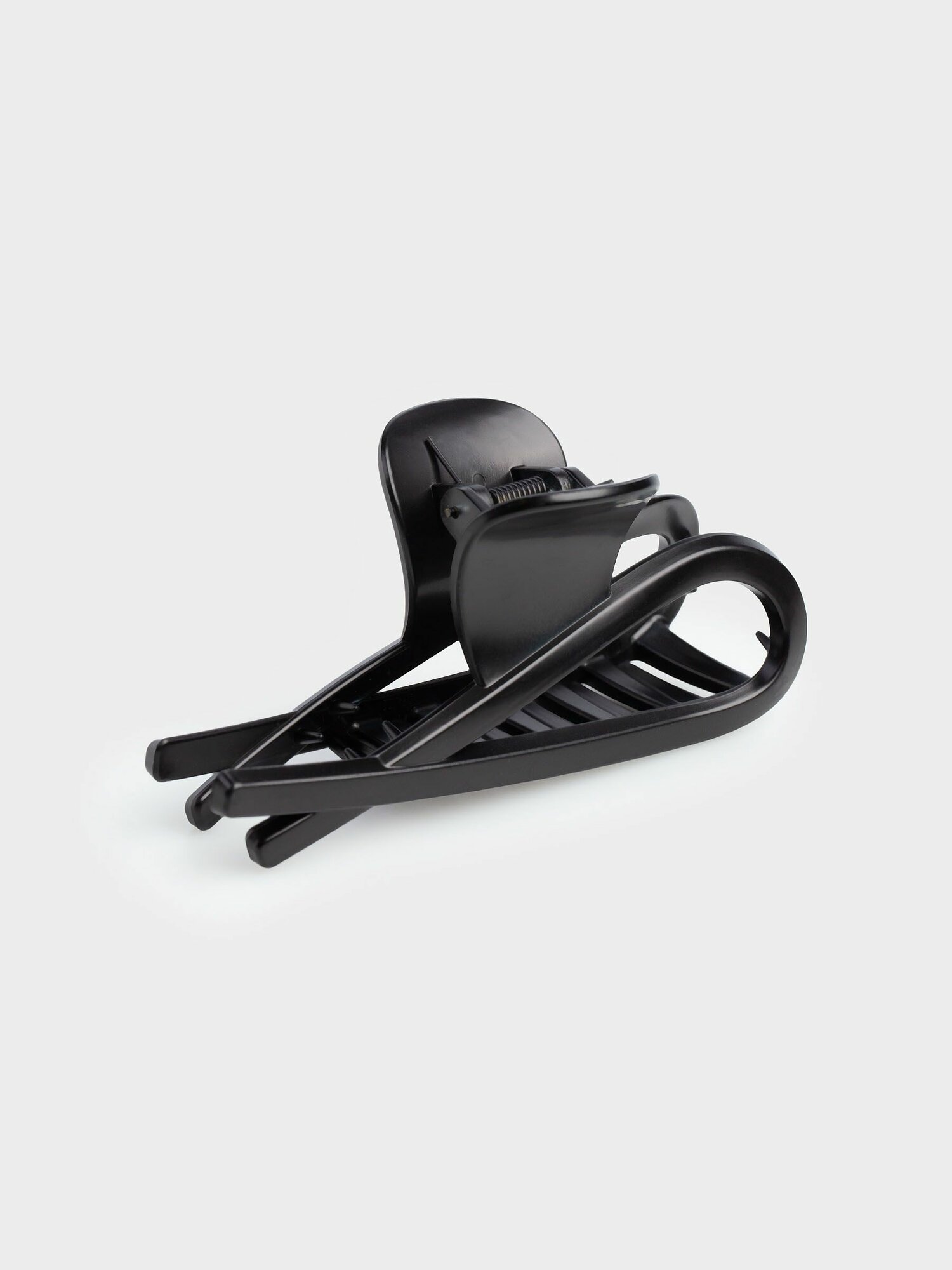 Заколка для волос, 11 см, пластик, черная, Крабик, Hair basic