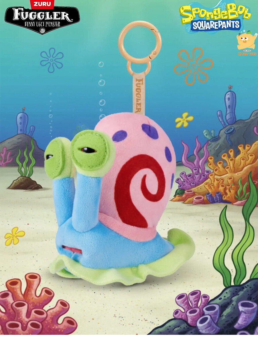 Губка Боб Spin Master Fuggler SpongeBob Keychain Gary Die Schnecke / Плюшевая Кукла-брелок Fuggler Для Детей В Возрасте От 4 Лет И Старше - Идеальный Подарок