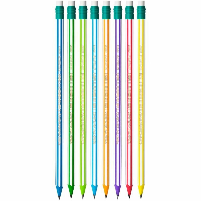 Карандаш чернографитный BIC Evolution Stripes с ластиком, 1496338