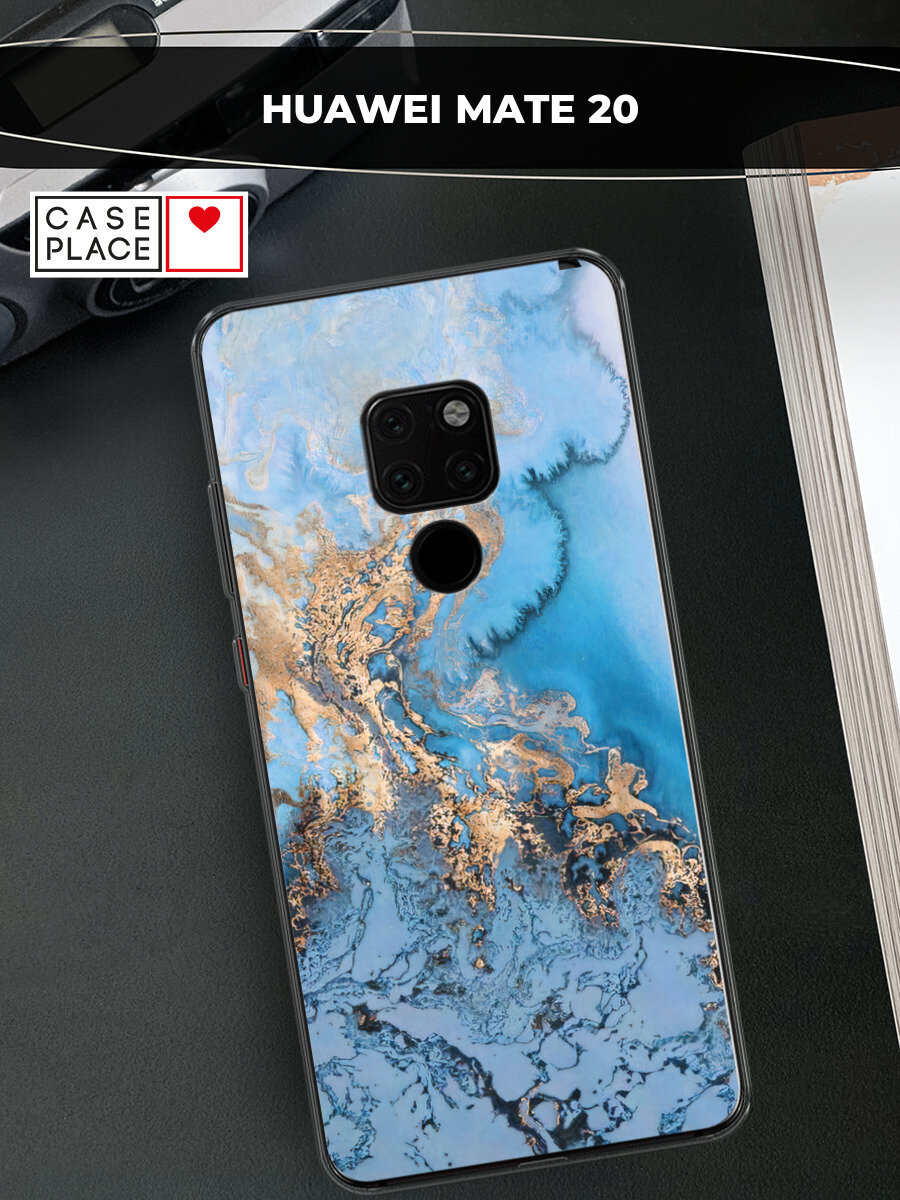 Чехол на Huawei Mate 20 / Хуавей Мате 20 с принтом Морозная лавина синяя