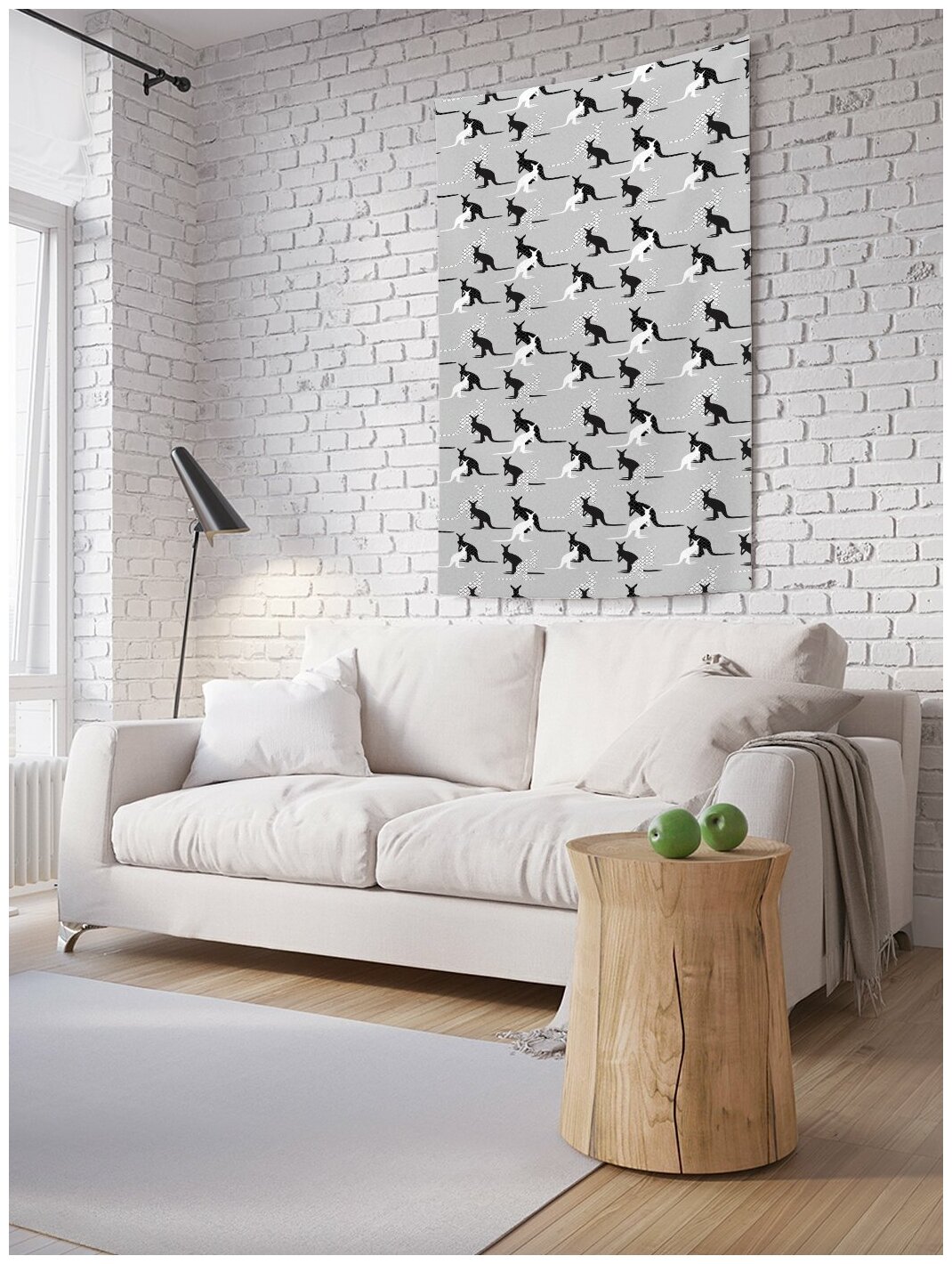 Фотопанно на стену вертикальный из ткани постер 100х150 "Контраст кенгуру", JoyArty