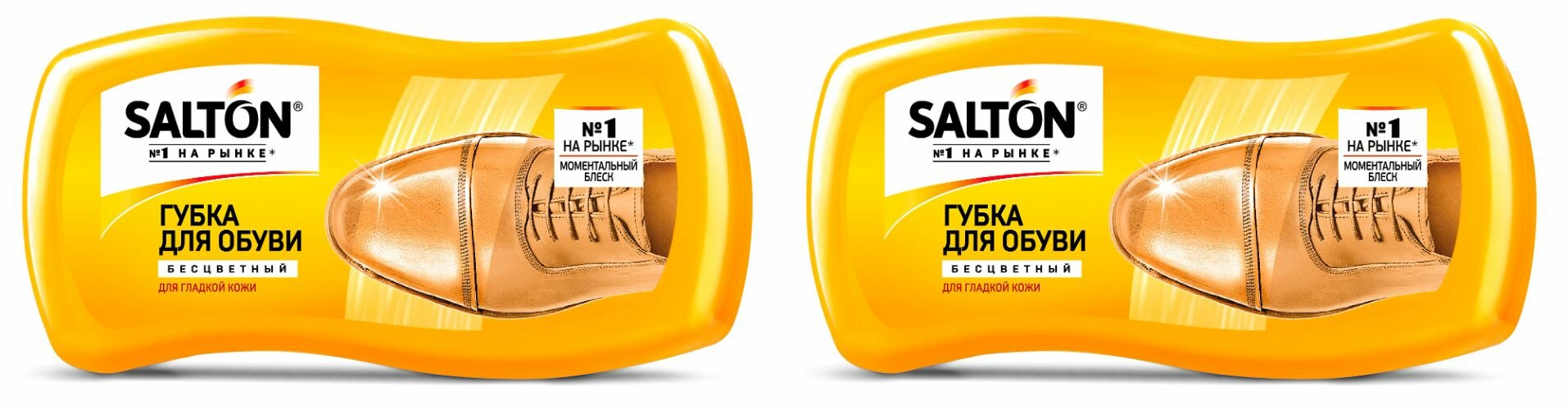 Губка для гладкой кожи Salton Волна, бесцветная, поролон, 2 уп