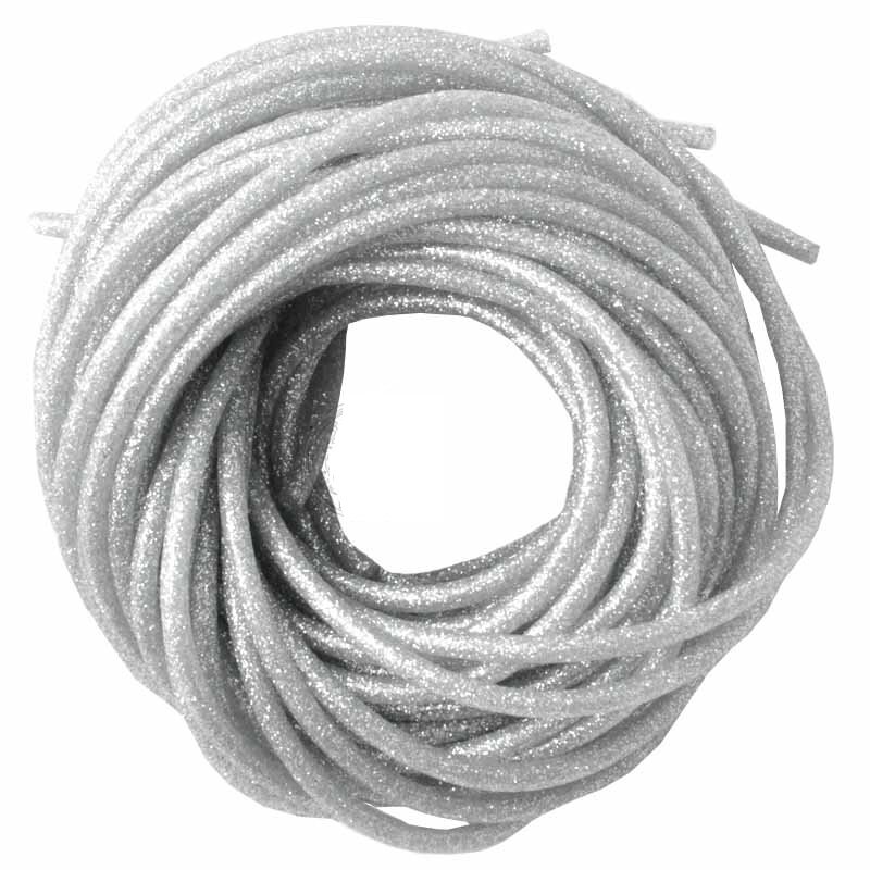 Кембрик Три Кита d 1,0х2,0 серебро с блестками 1 м для крепления кабелей в электротехнике