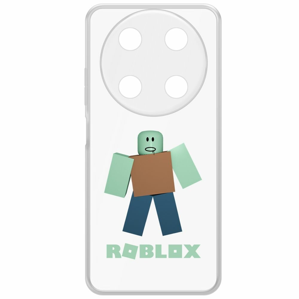Чехол-накладка Krutoff Clear Case Roblox-Зомби для ITEL RS4, с рисунком, термопластичный полиуретан (TPU)