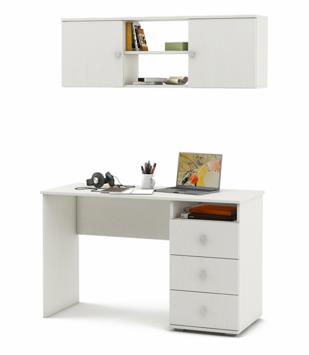 Письменный стол Тунис (Никс) 7, с ящиком, ЛДСП, 120x75x50 см Белый