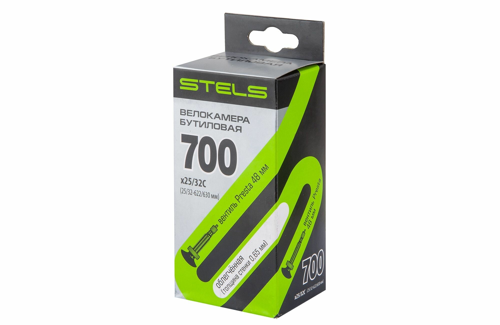 Велокамера камера велосипедная STELS/CHAO YANG 700x25/32C вентиль Presta 48мм, облегченная, в индивидуальной упаковке