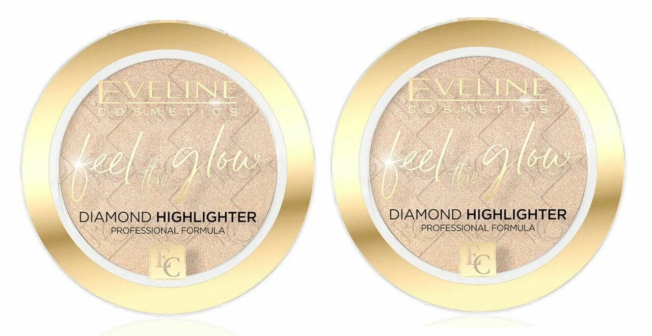 Eveline Cosmetics Хайлайтер Eveline Feel the Glow, 10 Light Diamond, 4,2гр - 2 штуки