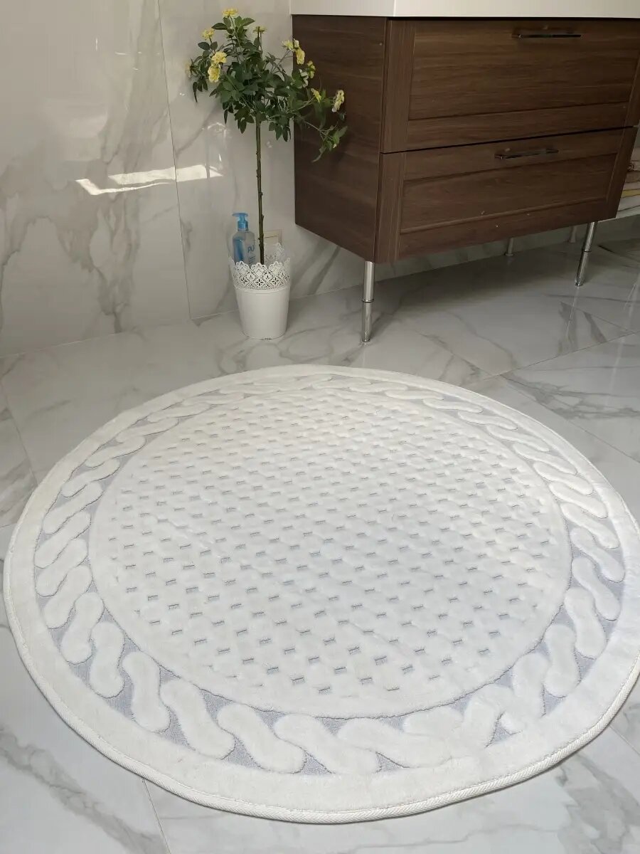 Коврик Natali's Carpets на пол для ванной и туалета круглый 100х100 см Турция